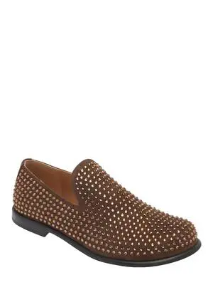 JW Anderson Crystal Embellished Suede Loafer - 502 Chocolate Strass Ot