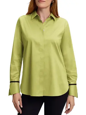 Foxcroft Foxcroft Iris Button-Up Shirt Chartreuse