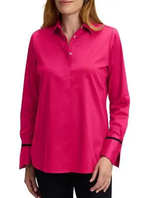 Foxcroft Foxcroft Iris Button-Up Shirt Ruby Pink