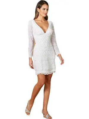 LARA NEW YORK Goldie Beaded Mini Dress - Ivory