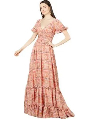 LARA NEW YORK Floral Print Gown - Pink
