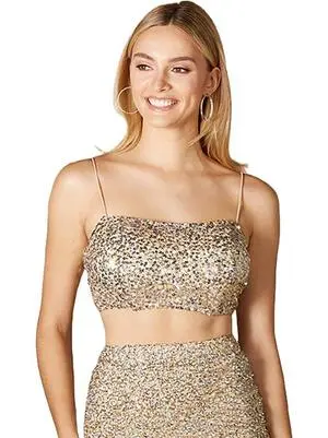 LARA NEW YORK LARA New York Beaded Tulle Top Confetti