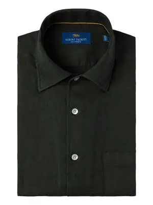Robert Talbott Morgan Short Sleeve Linen Shirt - Dark Olive
