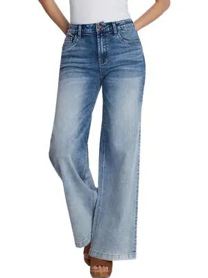 HINT OF BLU High-rise Wide Leg Jeans - Gradient Blue