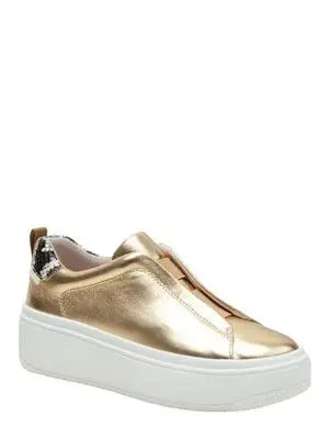 Linea Paolo Golde Platform Sneakers - Dark Gold/natural