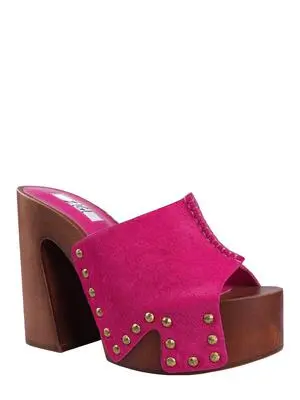 ZIGI Yama Platform Slide Sandal - Fuchsia Calf Hair