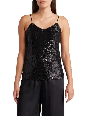 Anne Klein Anne Klein Sequined Camisole Anne Black