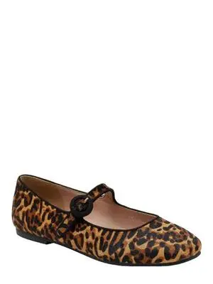 Linea Paolo Marley Leopard Print Calf Hair Flat - Cognac/black