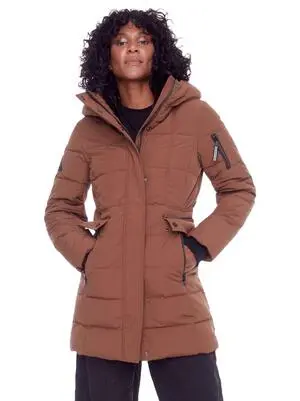 ALPINE NORTH Vegan Down Mid-Length Parka Coat Maple