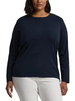 Ralph Lauren Long Sleeve Stretch Cotton Tee - Lauren Navy