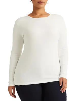 Ralph Lauren Long Sleeve Stretch Cotton Tee - White