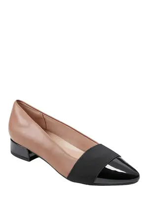 Easy Spirit Casta Pointed Toe Pumps Dark Natural/black Patent