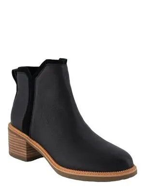 Toms TOMS Hailey Water Resistant Leather Bootie Black