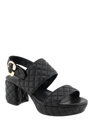 Aerosoles Aerosoles Quilted Platform Sandals Black Leather