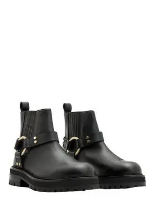 ALLSAINTS AllSaints Maddie Lug Sole Biker Boots Black/warm Brass