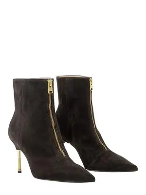 ALLSAINTS Natasha Leather Booties - Bitter Brown