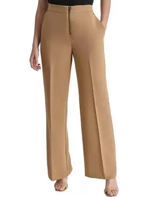 Dkny DKNY Double Weave Wide Leg Trousers Truffle