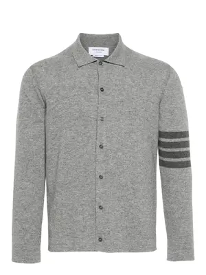 Thom Browne 4-bar Stripe Cashmere Cardigan - Grey