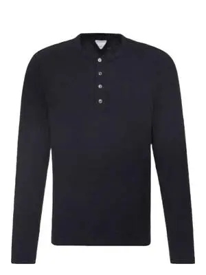 Bottega Veneta Buttonup Long Sleeve T-shirt - Navy Blue