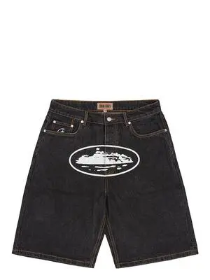CORTEIZ Alcatraz Denim Shorts - Washed Black