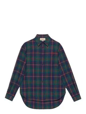 Gucci Check Pattern Shirt - Green