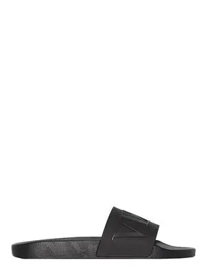 Valentino Garavani Vltn Rubber Slide Sandal - Black