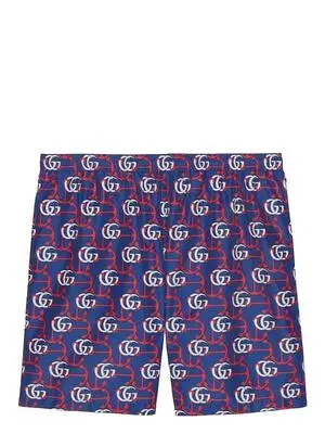 Gucci Gg Anchor Print Swim Shorts - Blue