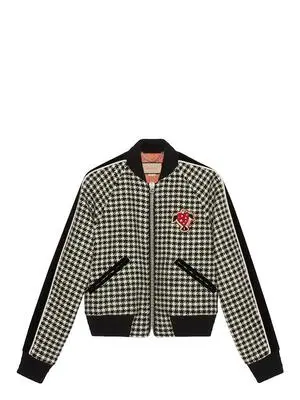 Gucci Houndstooth Bomber Jacket - Black/white