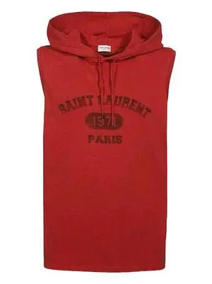 Saint Laurent 1971 Sleeveless Hoodie - Red