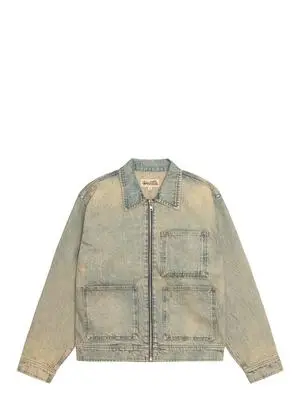 StÜssy Denim Zip Work Jacket - Beach Wash