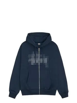 StÜssy Refracted Zip Hoodie - Navy Blue