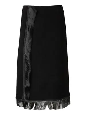 JIL SANDER Fringe Midi Skirt - Black