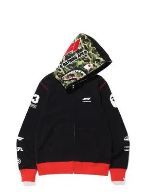 A BATHING APE X F1 Shark Full Zip Hoodie - Black