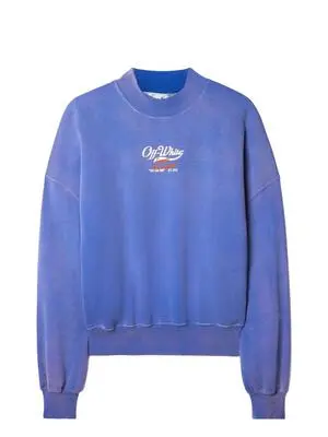 Off-White Off Wave Boxy Crewneck Sweatshirt - Purple/white