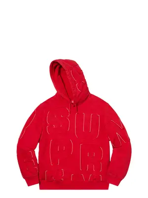 Supreme Cutout Letters Hooded Sweatshirt - Red