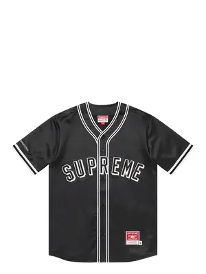 Supreme X Mitchell & Ness Stadium Satin Varsity Jacket - Black
