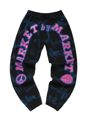 MARKET Cali Arc Peace Sweatpants 'navy Smoke Tie-dye - Blue