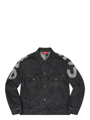 Supreme Inset Logo Denim Trucker Jacket - Black