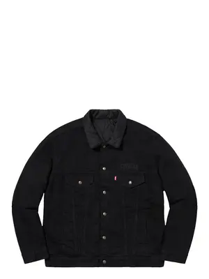 Supreme X Levi's Quilted Reversible Trucker Jacket - Black