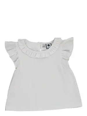 Busy Bees Colette Ruffle Top - White Knit