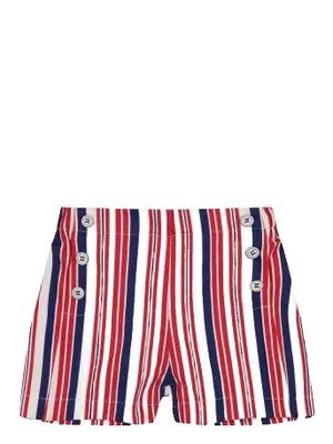 Busy Bees Busy Bees Sailor Button Shorts Red White Navy Stripe