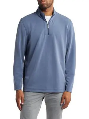 Johnston & Murphy Vintage Wash Quarter-zip Top - Blue