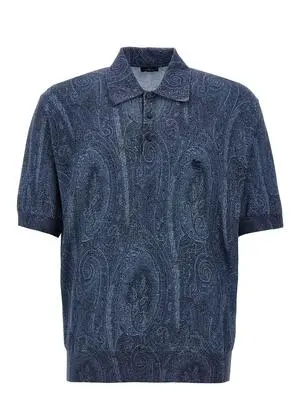 Etro Paisley' Polo Shirt - Blue
