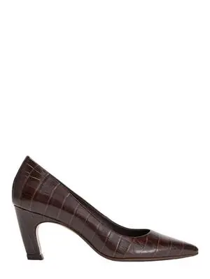 Everlane Leather Pumps Brown Crocodile