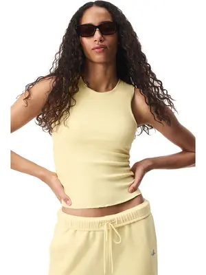 Alo Yoga Ribbed Tank Top Lemon Ice