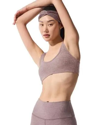 Alo Yoga Soft Center Stage Bra - Dark Pink Quartz Heather
