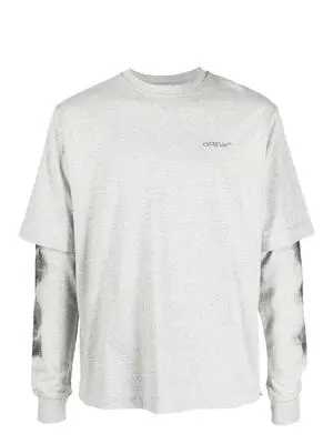Off-White Jumbo Arrow Double Long Sleeve T-shirt - Grey