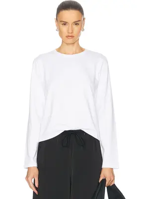 LESET Margo Long Sleeve Top - White