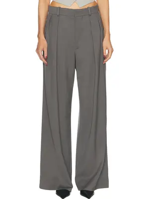 Wardrobe.NYC Low Rise Wide Leg Pant - Slate