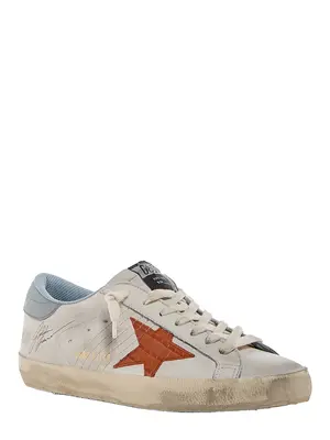 GOLDEN GOOSE Super-star Low Top Sneakers - White/orange